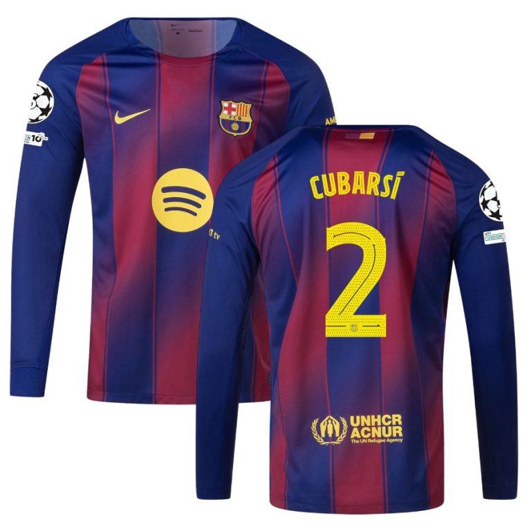 Barca Home Jersey 2025 2026 Cubarsi Long Sleeve UCL | Muuzaji wa Miguu